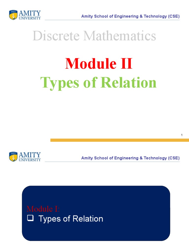 An Introduction to Types of Relations in Discrete Mathematics | PDF ...