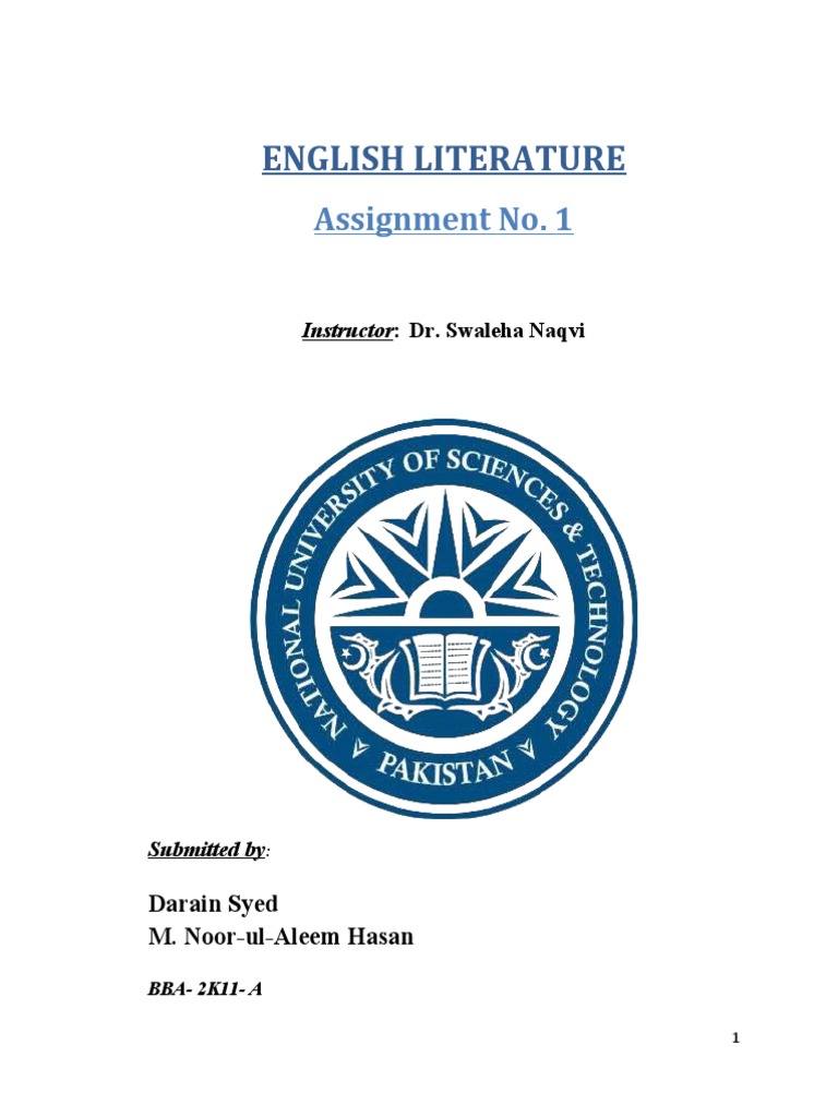 ENGLISH LITERATURE Assignment 1 | PDF | Poetic Form | Poetry