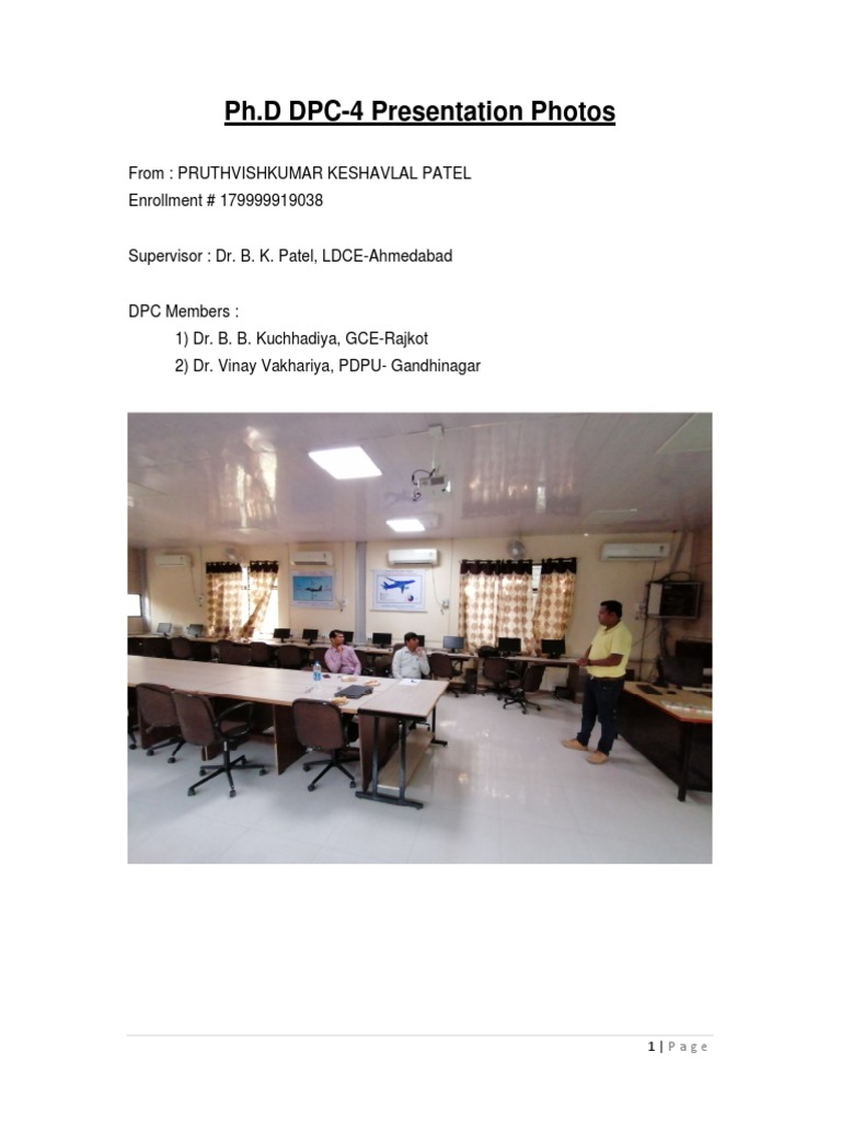 Ph.D. DPC-4 Presentation Photos | PDF