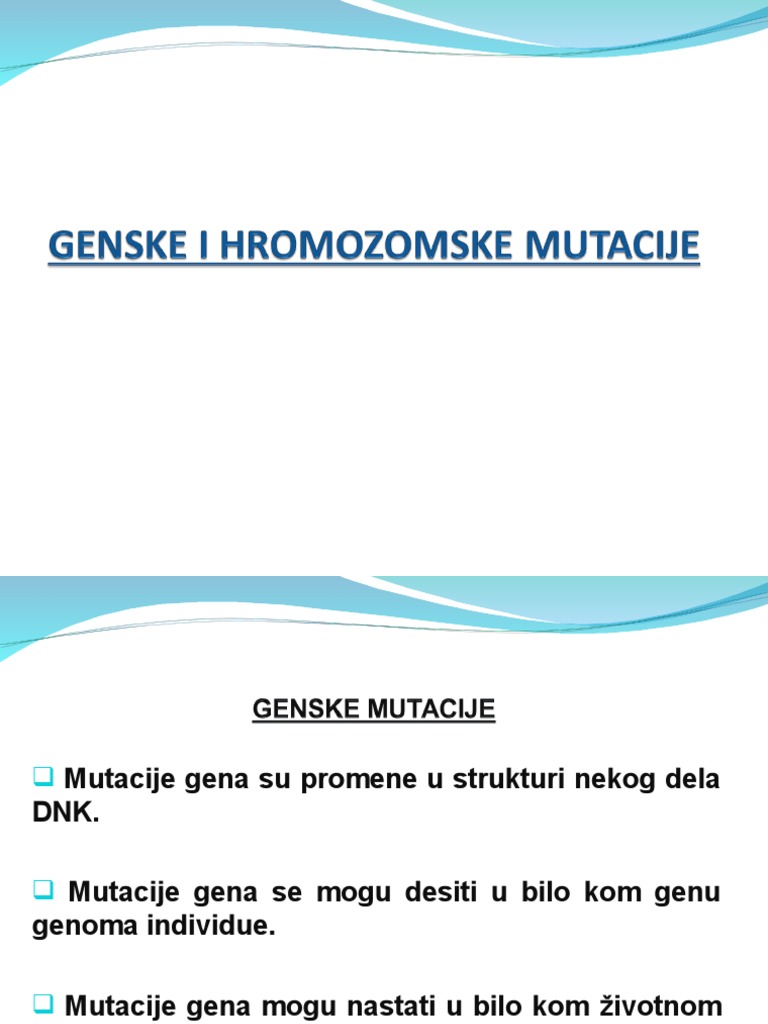 Mutacije Gena I Hromzoma | PDF