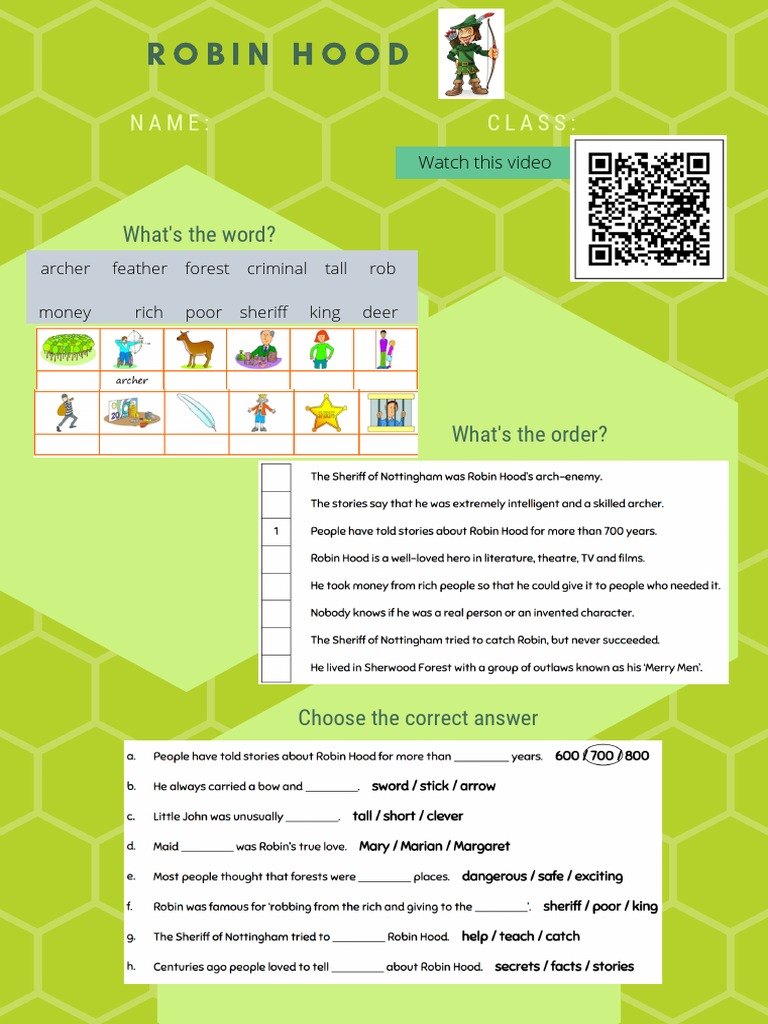 Robin Hood Activity | PDF