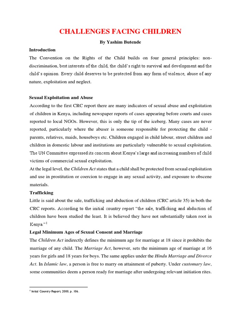 Challenges in Child Rights Protection | PDF | Sexual Slavery | Human ...