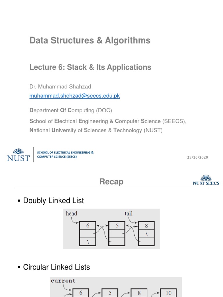 Data Structures & Algorithms: Lecture 6: Stack & Its Applications | PDF ... Data Structures & Algorithms: Lecture 6: Stack & Its Applications | PDF ...
