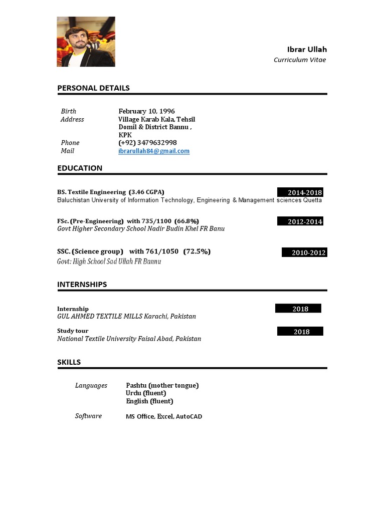 Ibrar Ullah: Birth Address | PDF