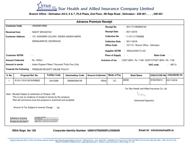 Receipt | PDF | Insurance | Services (Economics)