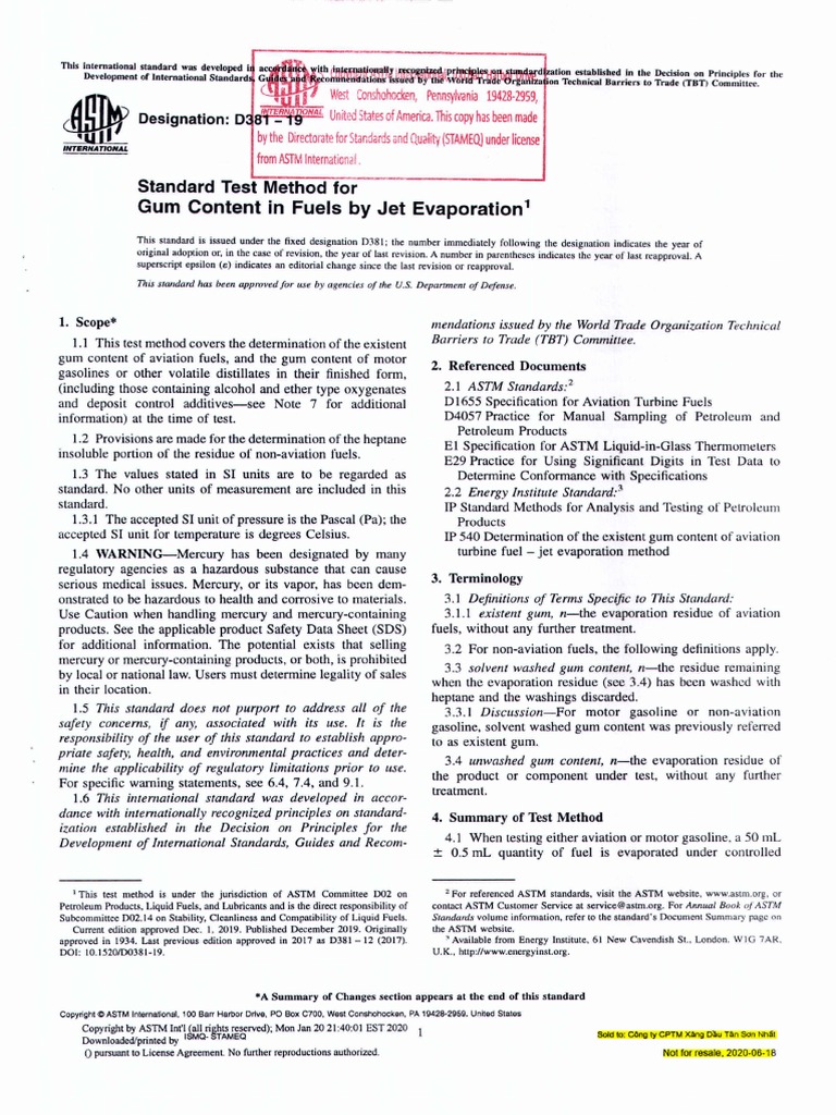Astm D381-19 PDF | PDF | Calibration | Steam