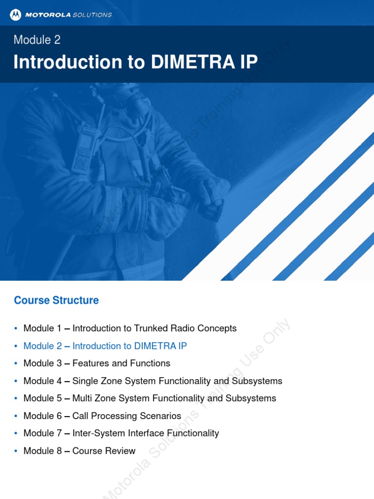Introduction To DIMETRA IP: Use Only | PDF | Radio | Telecommunications