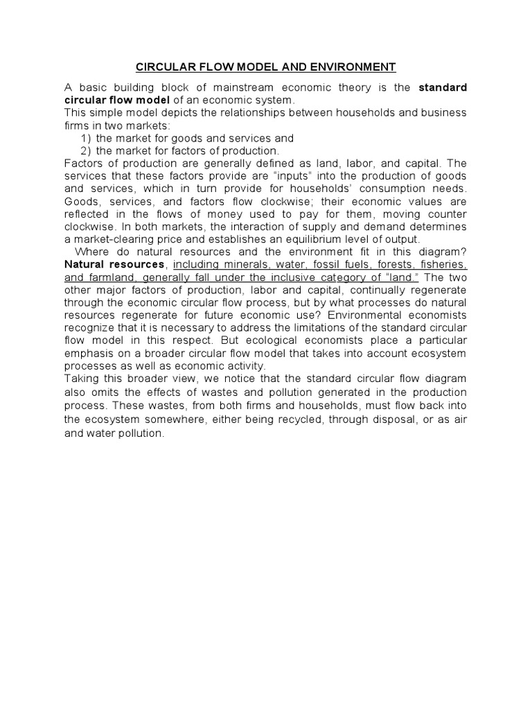 Expanded Circular Flow Model Insights | PDF | Resource | Ecology