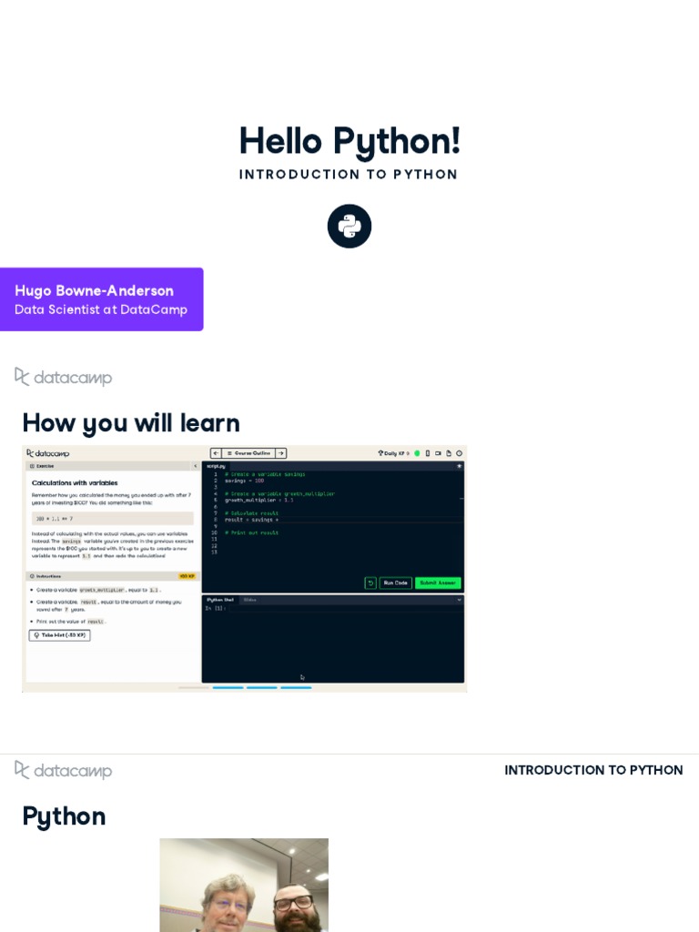 Introduction to Python: Variables, Types, and Calculating BMI | PDF ...