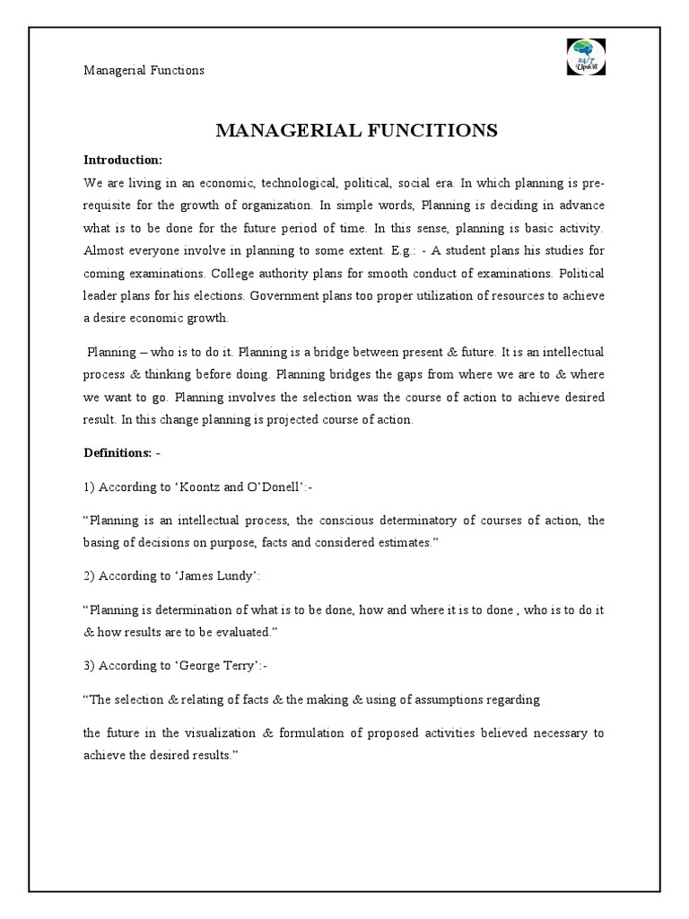 Unit-2 Management Functions | PDF | Planning | Budget