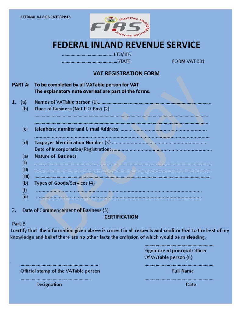 Federal Inland Revenue Servic1 | PDF | Goods | Corporations