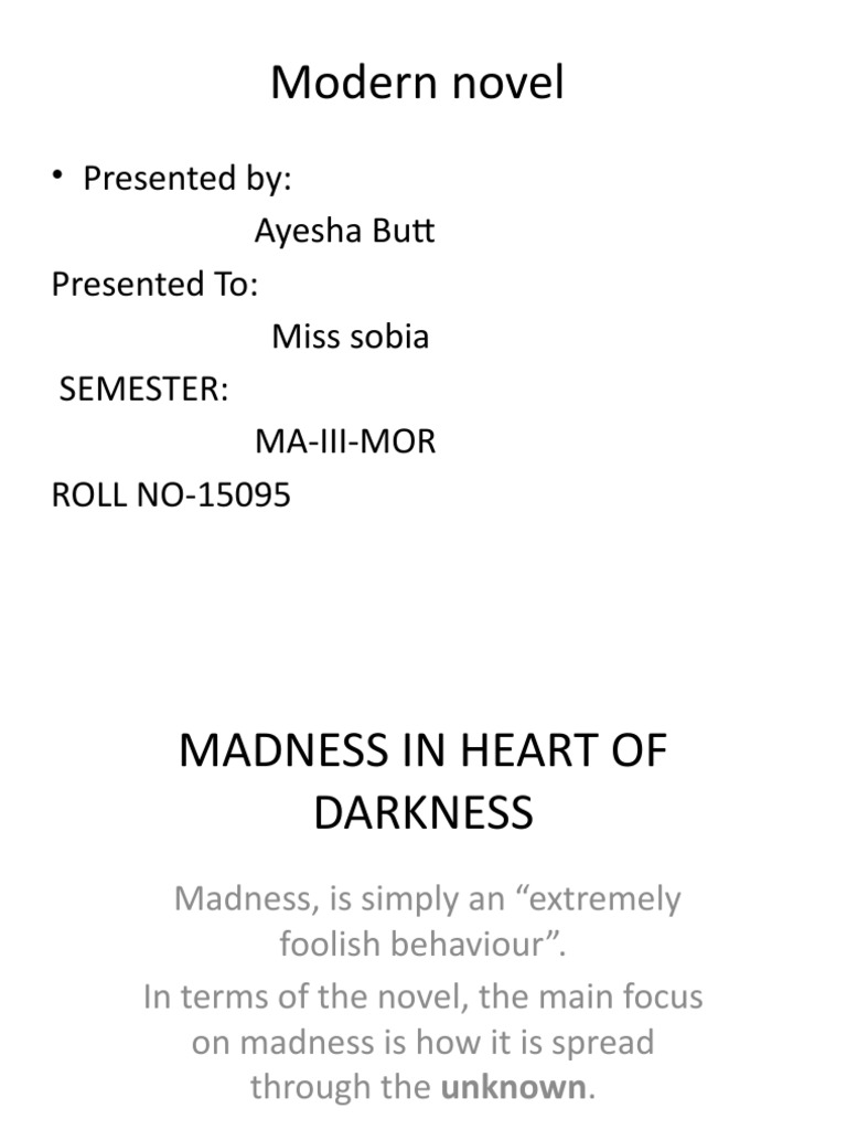 Madness in Heart of Darkness Explained | PDF | Mystery, Thriller ...