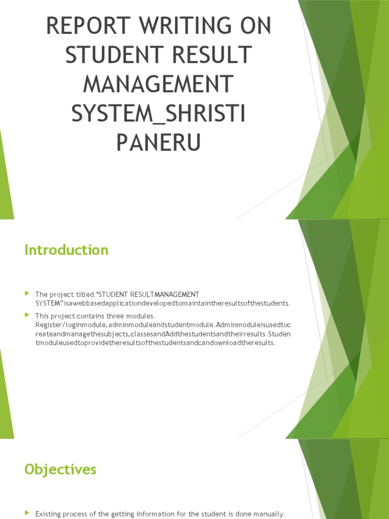 Student Result Management System Report | PDF