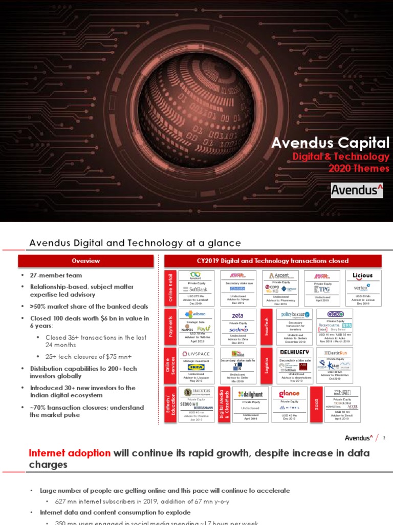 Avendus Capital: Digital & Technology 2020 Themes | PDF | Loans ...