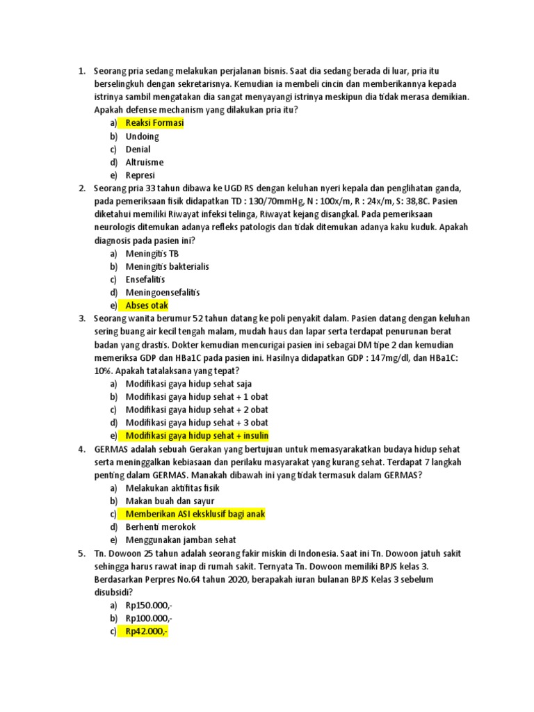 Contoh Soal Ukmppd | PDF | Pengembangan Diri | Kesehatan Holistik