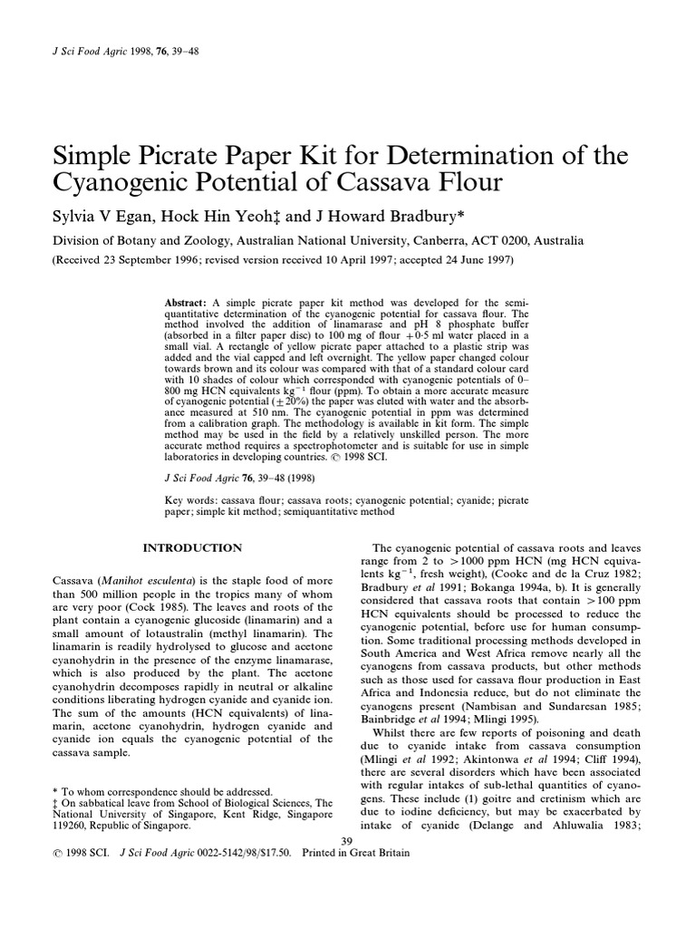 Egan 1998 | PDF | Cyanide | Chemical Compounds