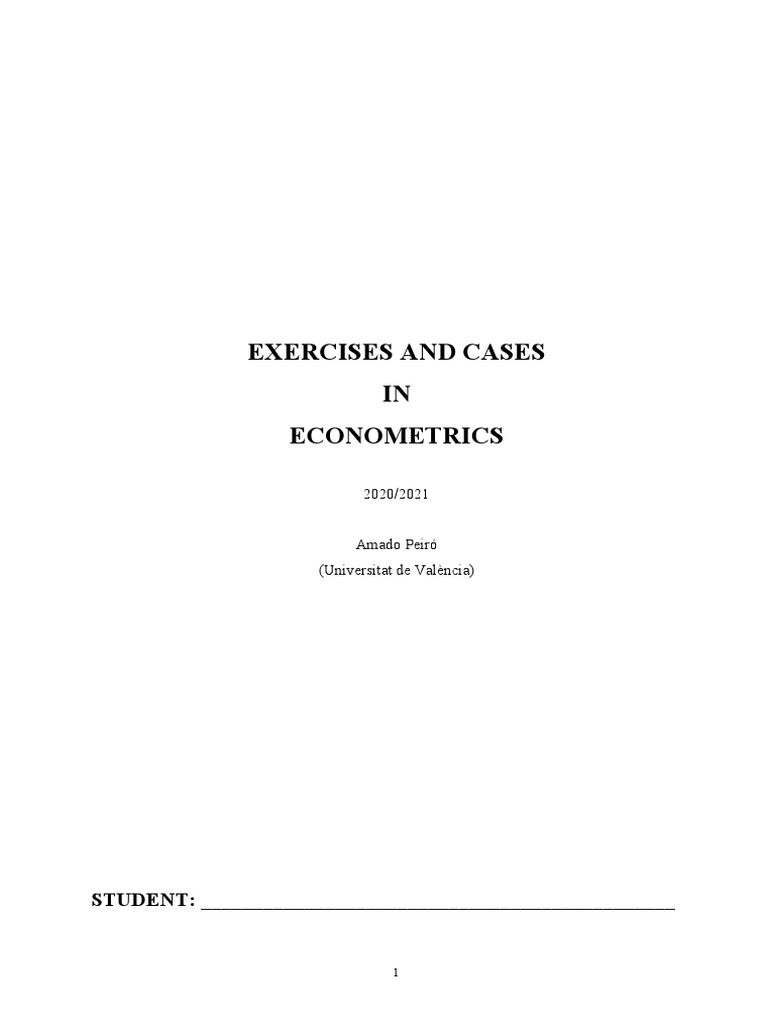 Exercises and Cases in Econometrics | PDF | Errors And Residuals | Coefficient Of Determination