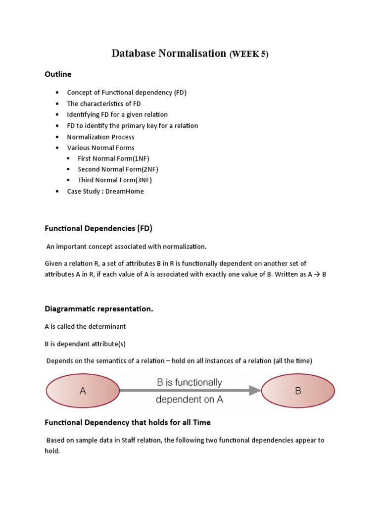 Database Normalisation: (WEEK 5) Outline | PDF | Data Management | Computer Data