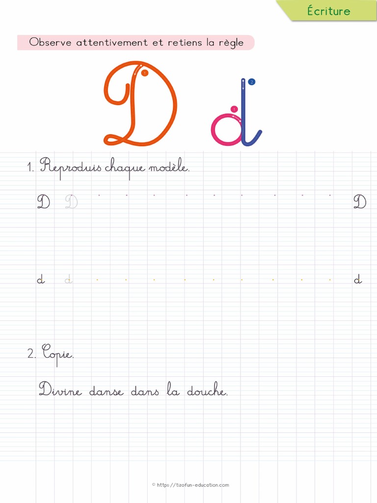 4 Apprendre A Ecrire Les Cursives Lettre D PDF | PDF