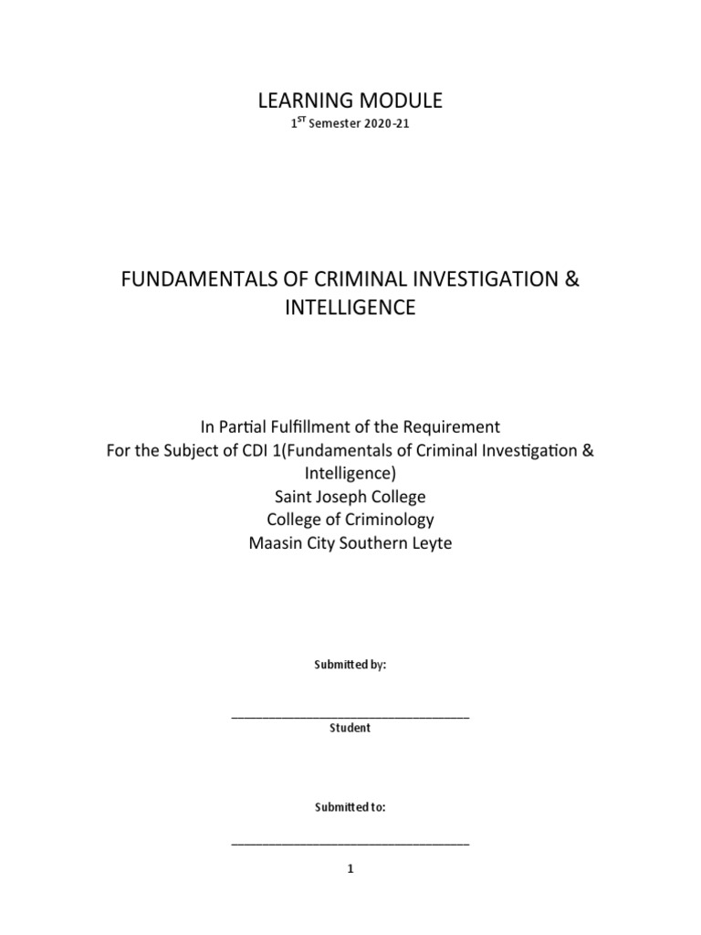 Fundamentals of Criminal Investigation and Intelligence: An ...