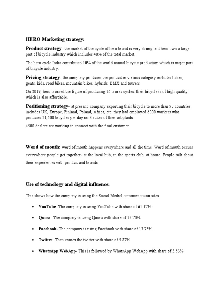 HERO Marketing Strategy | PDF