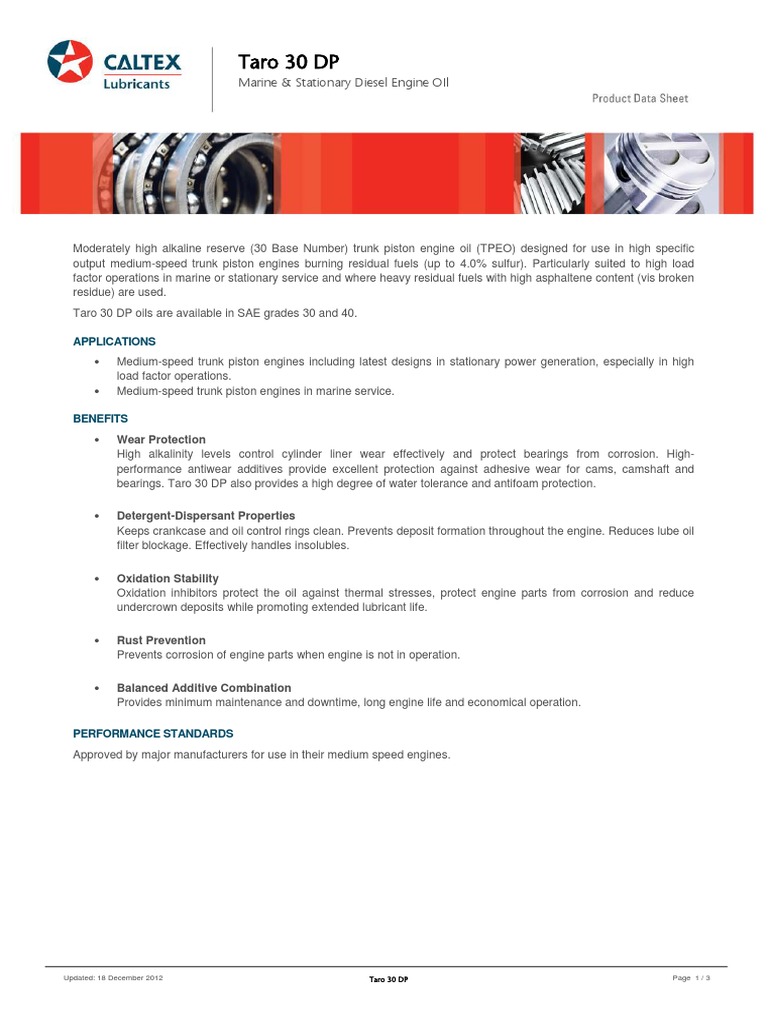 Taro 30 DP PDF | Download Free PDF | Motor Oil | Lubricant