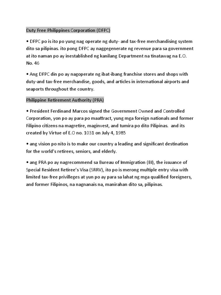 Duty Free Philippines Corporation | PDF