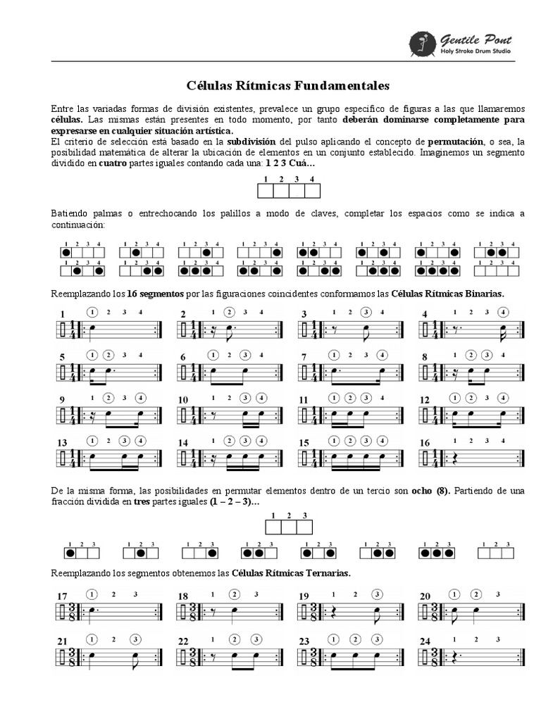 Celulas Ritmicas Fundamentales PDF | PDF | Ritmo | Formas musicales