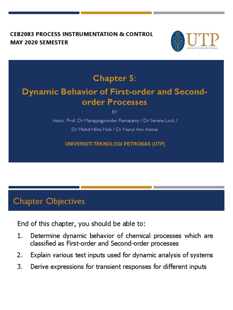 Chapter 5 - Dynamic Behavior of First-Order and Second-Order Processes | PDF | Physics | Applied ...