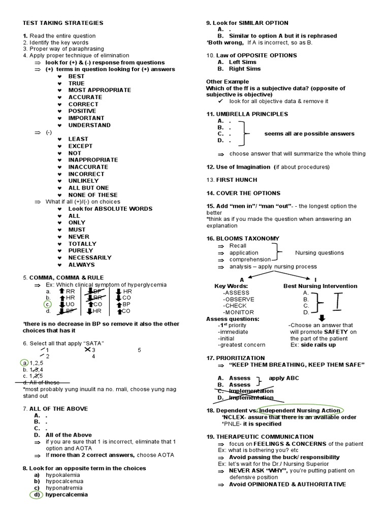 Essential Test-Taking Strategies for Nursing Exams: A Comprehensive ...