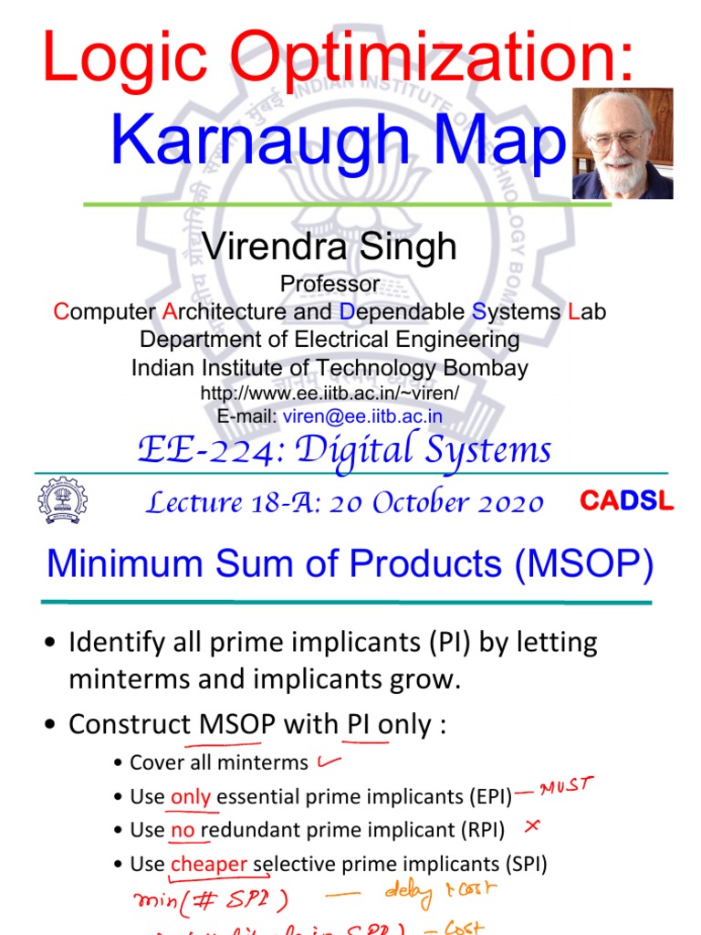Karnaugh Map: Logic Optimization | PDF | Boolean Algebra | Teaching Mathematics