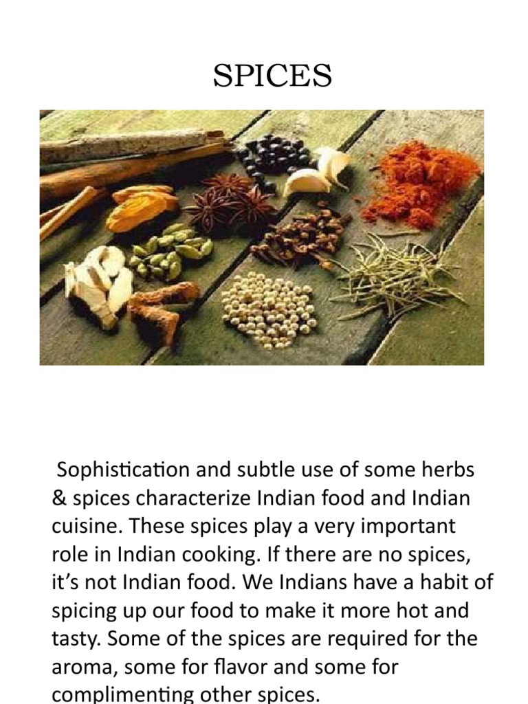 Spices | PDF | Indian Cuisine | Nutmeg