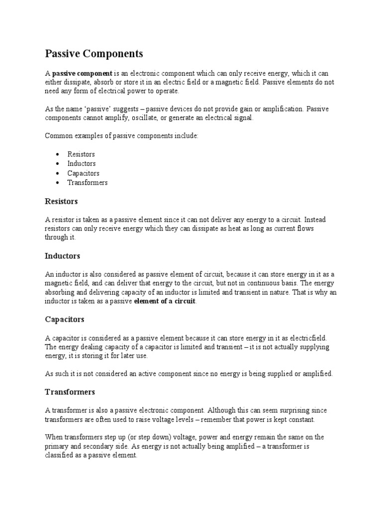 Passive Components: Resistors | PDF