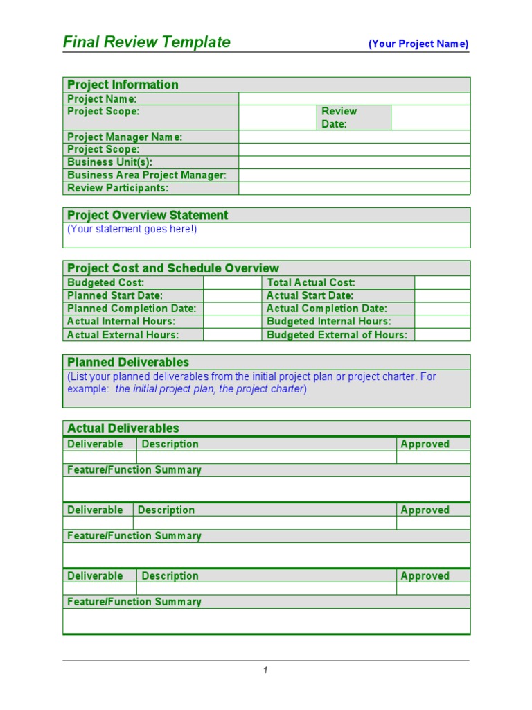 Final Review Template: Project Information | PDF | Digital Technology ...