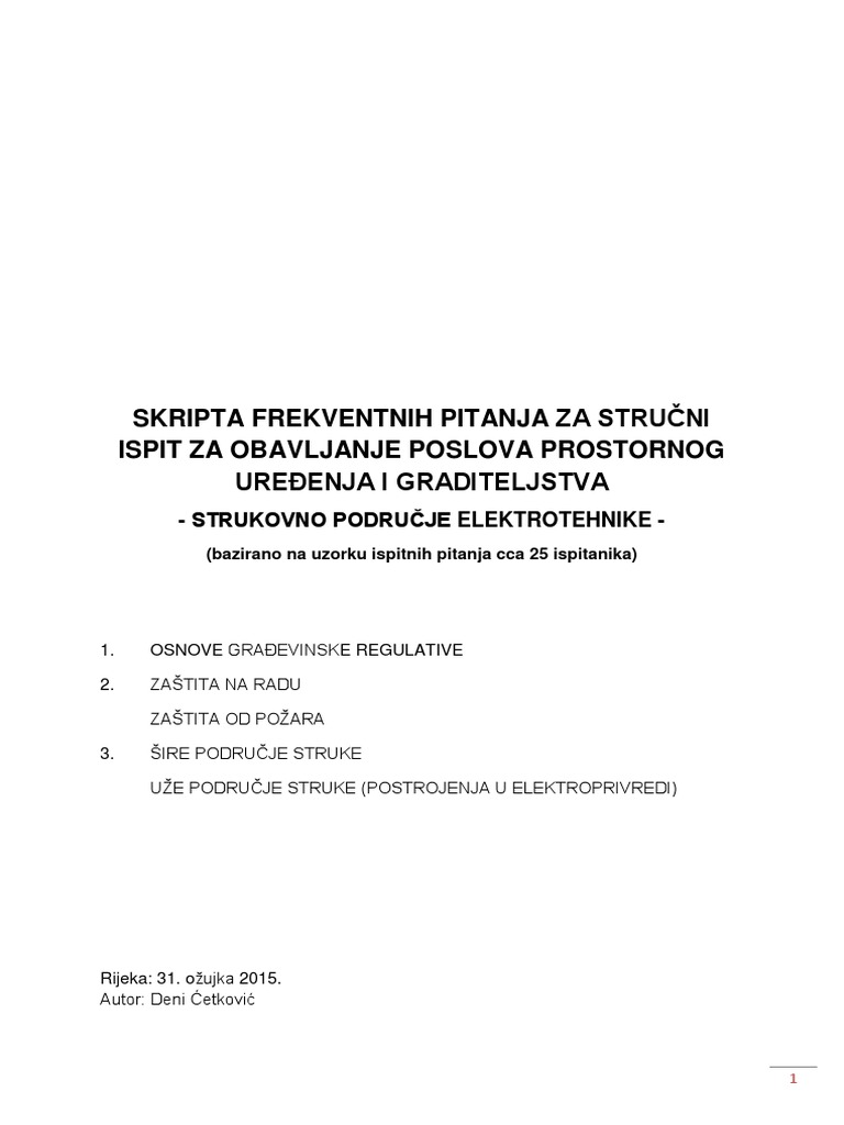 SKRIPTA FREKVENTNIH PITANJA ZA STRUČNI ISPIT.pdf | PDF