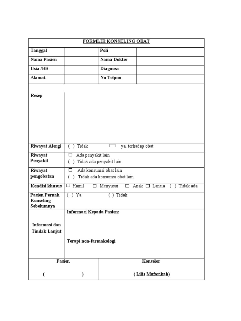 Form Konseling | PDF