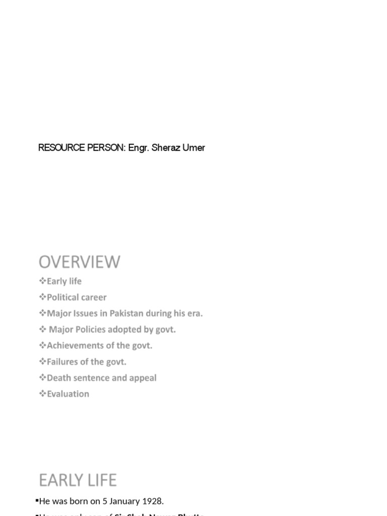RESOURCE PERSON: Engr. Sheraz Umer | PDF | Zulfikar Ali Bhutto | Pakistan Peoples Party