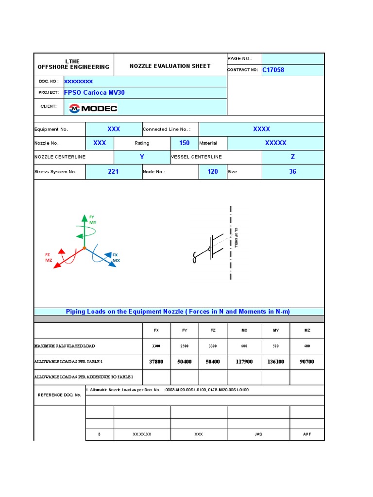 C17058 XXXXXXXX FPSO Carioca MV30: Lthe Offshore Engineering Nozzle ...