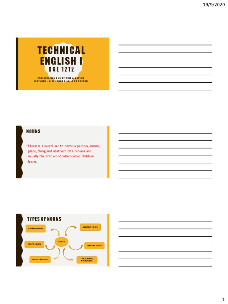 Technical English I | PDF | Noun | Grammatical Number