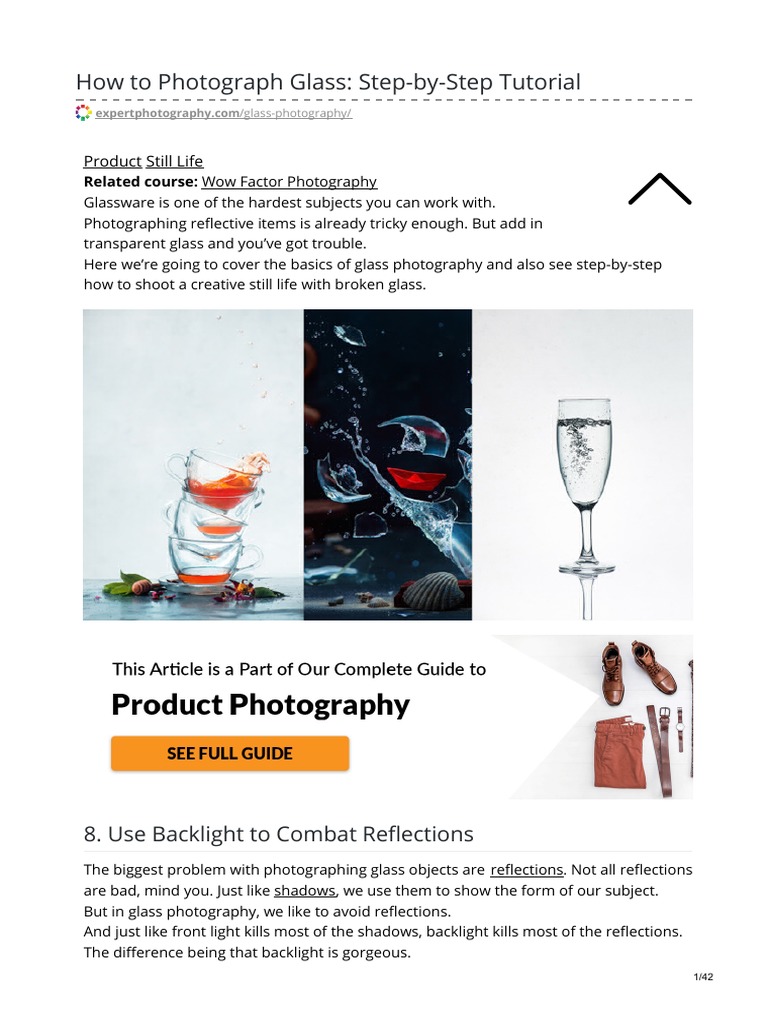 How To Photograph Glass Step-by-Step Tutorial | PDF | Flash ...