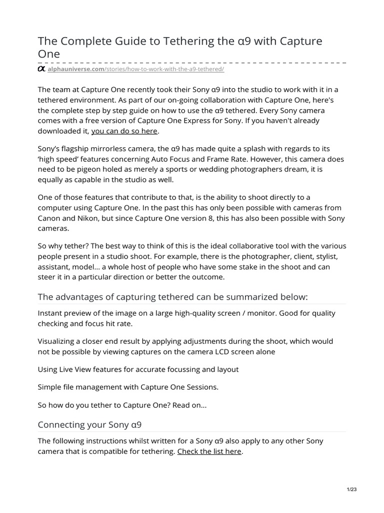 alphauniverse.com-The Complete Guide to Tethering the α9 with Capture ...