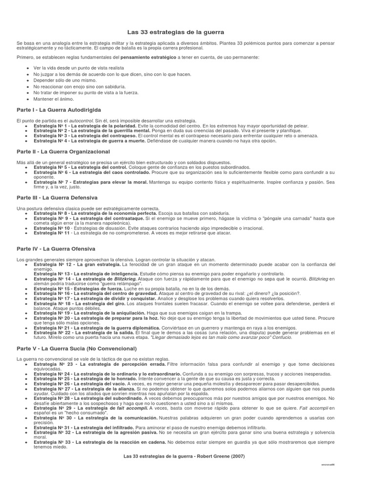 Las 33 Estrategias de La Guerra | PDF | Estrategia militar | Guerra ...