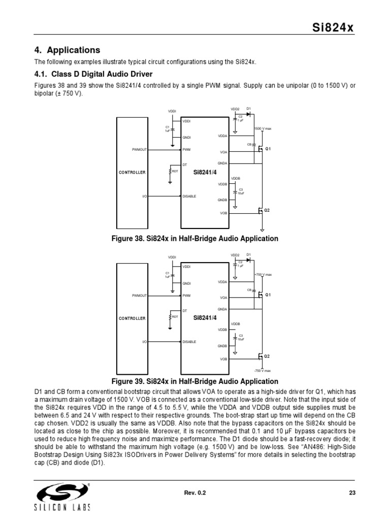 Si924x - Class D Audio Driver With Precision Dead-Time Generator | PDF ...