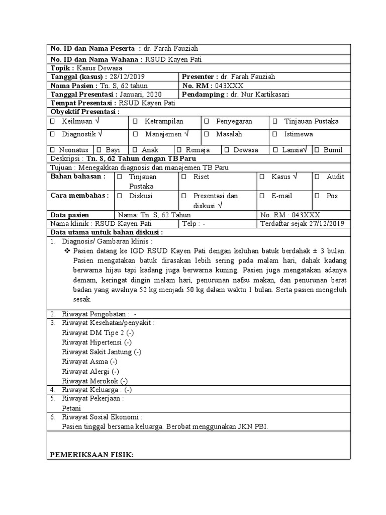 Case Report TB Paru | PDF