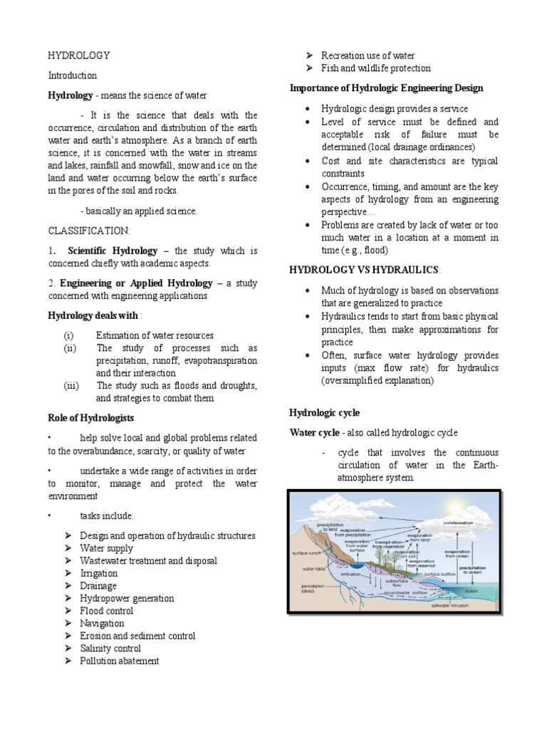 Hydrology for Engineers | PDF | Cloud | Rain