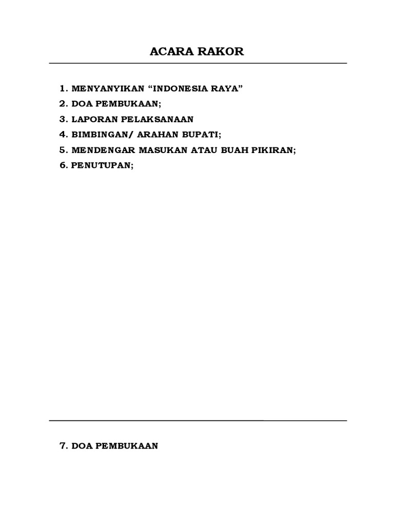 Acara Rakor | PDF | Ilmu Sosial