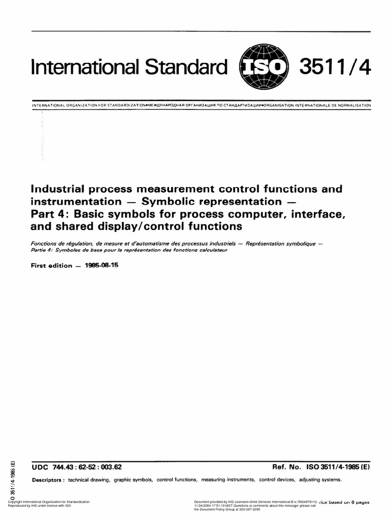 Iso 3511 Instrument - Symbols - Part - 4 PDF | PDF | International ...