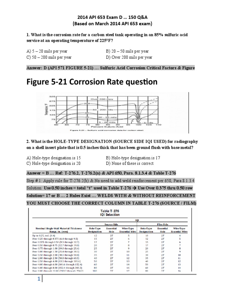1 API 653 Exam D 150 Q&A 2014 | PDF | Corrosion | Welding