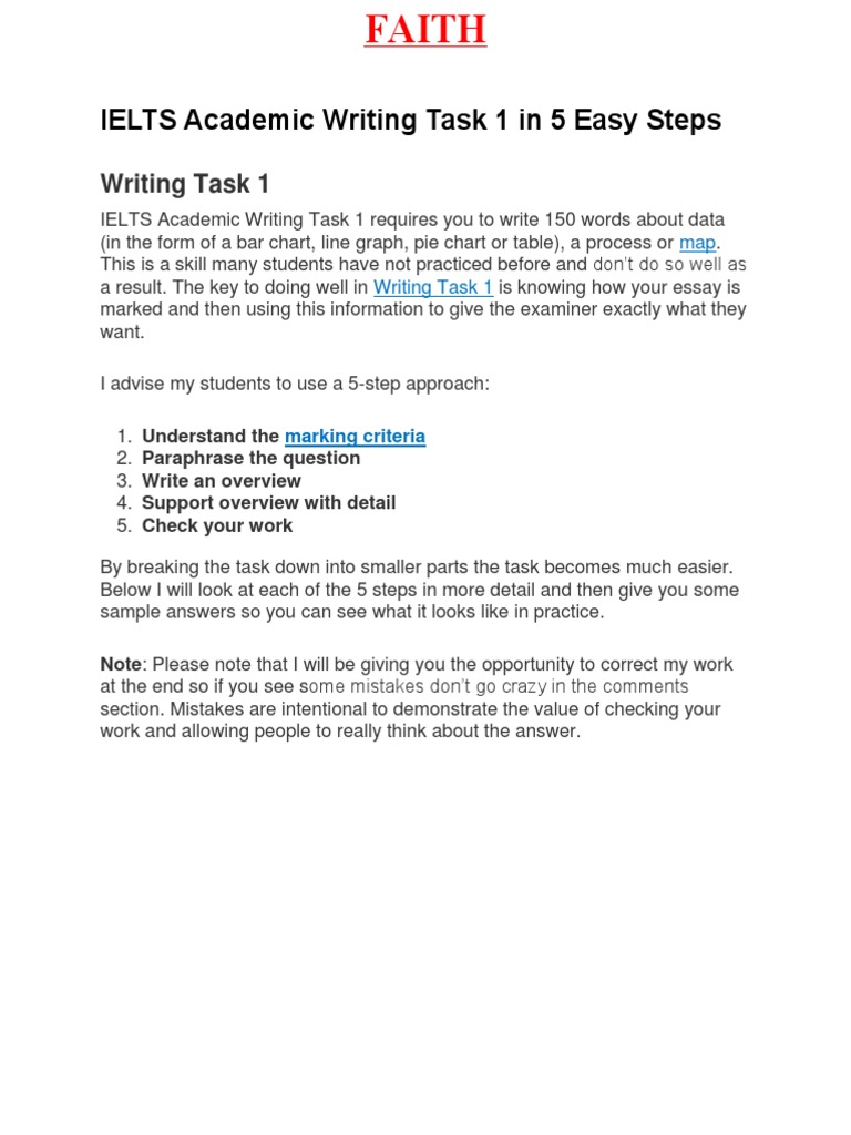 IELTS Academic Writing Task 1 in 5 Easy Steps | PDF | Robbery | Question