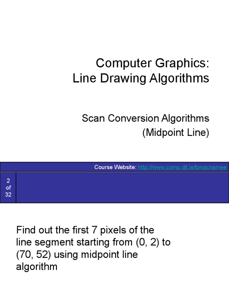 Lecture - Midpoint - Line Example | PDF | Multidimensional Signal ...